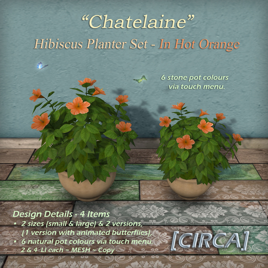 Second Life Marketplace - [CIRCA] - "Chatelaine" - Hibiscus Planter Set ...