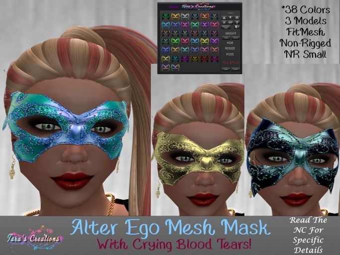 Second Life Marketplace - Tara's Creations Alter Ego Mesh Mask (BOX)