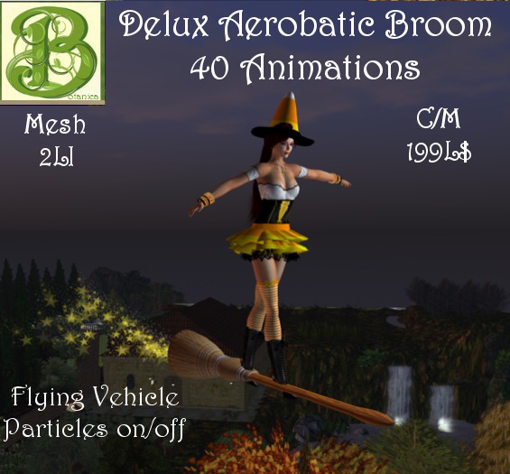 Second Life Marketplace - Deluxe Aerobatic Broom, Flying Vehicle, 2LI