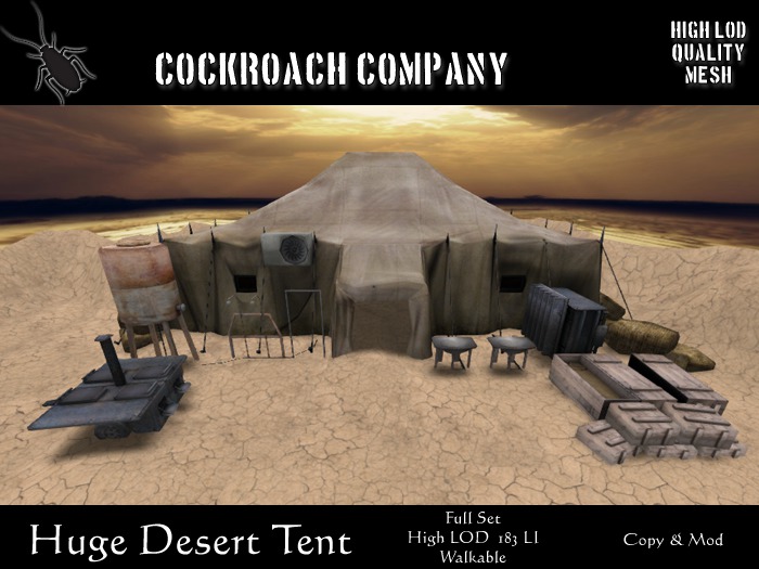 Second Life Marketplace - [COCKROACH] Huge Desert Tent (Mesh)