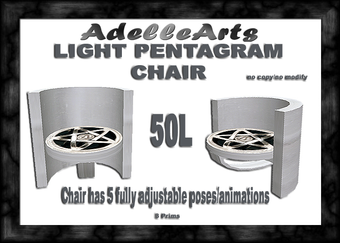 Second Life Marketplace - AdelleArts Light Pentagram Chair