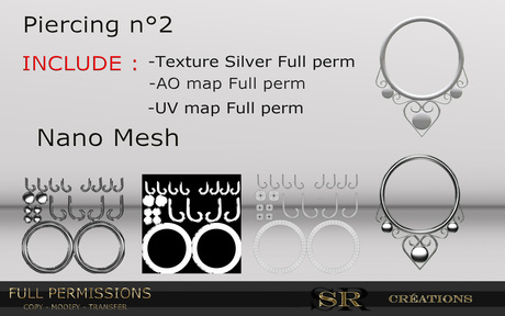 Second Life Marketplace - Piercing Nose n 2 Full Permissions Box