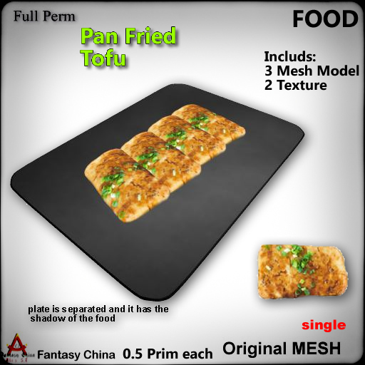 Second Life Marketplace - Tofu - Full Perm Mesh Pan fried Tofu