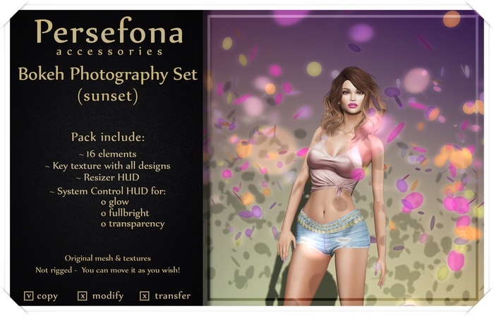 Second Life Marketplace - Persefona Bokeh Photography Set (sunset)