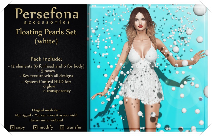 Second Life Marketplace - Persefona Floating Pearls (white)