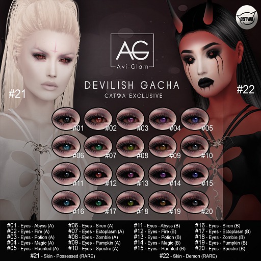 Second Life Marketplace - AG. Devilish Gacha - Eyes - Haunted (A) #05