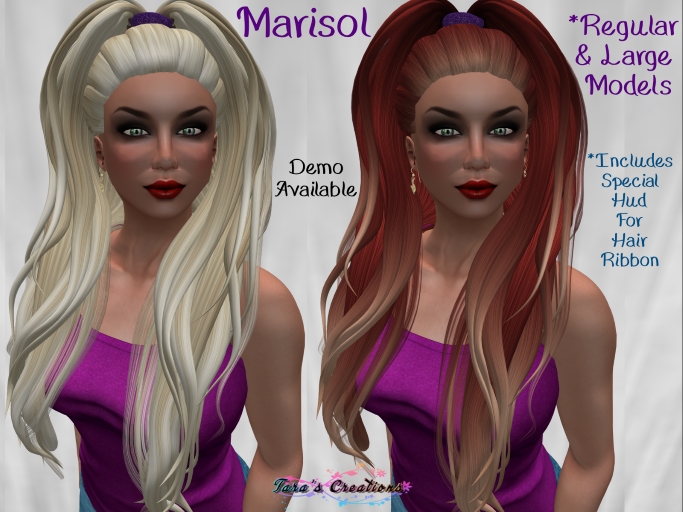 Second Life Marketplace - Tara's Creations *Marisol* Mesh Hair DEMO ...