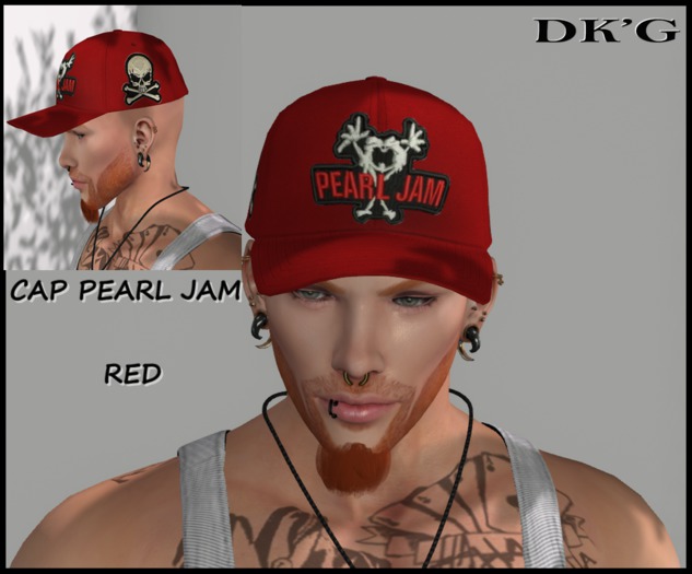 Second Life Marketplace - DK'G Cap PEARL JAM red