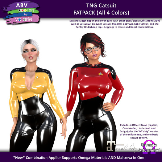 Second Life Marketplace [abv] Tng Catsuit Fatpack All 4 Colors