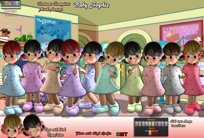 Second Life Marketplace - R.F. - Mesh line Costume Baby Sophie complete ...