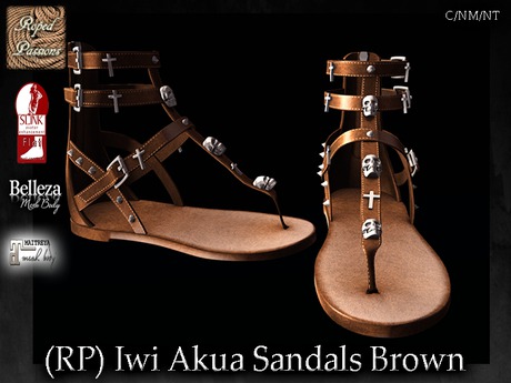 Second Life Marketplace - (RP) Iwi Akua Sandals Brown