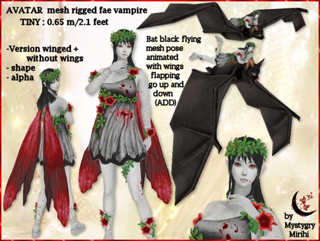 Second Life Marketplace - DEMO free avatar tiny fae mesh rigged winged ...