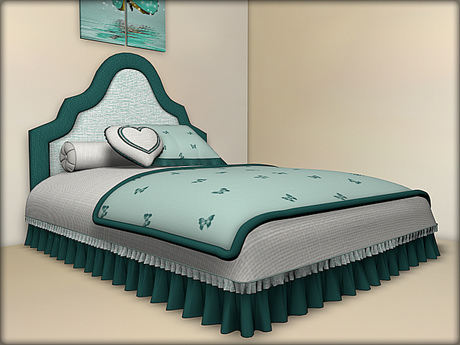 Second Life Marketplace - Bed with picture "Butterfly" 100% mesh (full ...