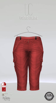 Second Life Marketplace - UC Cargo shorts red Maitreya Slink Belleza