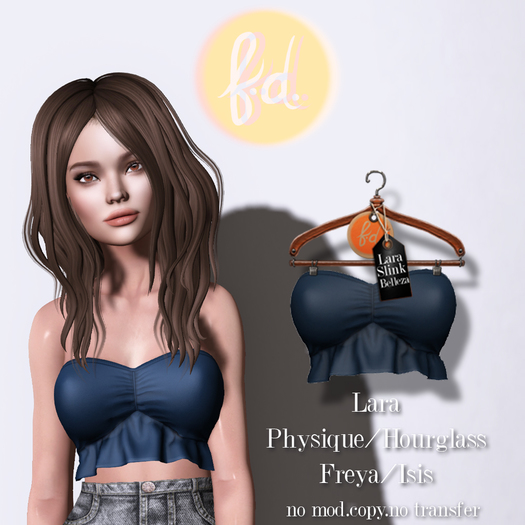 Second Life Marketplace - (fd) Frilly Tube Top - Navy Maitreya Lara/Slink Physique+Hourglass ...