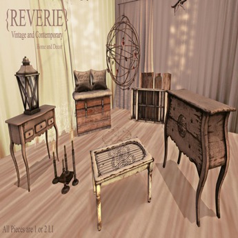 Second Life Marketplace - {Reverie} Honey Pie Aged Table and Sreetlight ...
