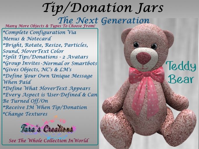 Second Life Marketplace - Tara's Creations NewGen Donation/Tip Jar ...