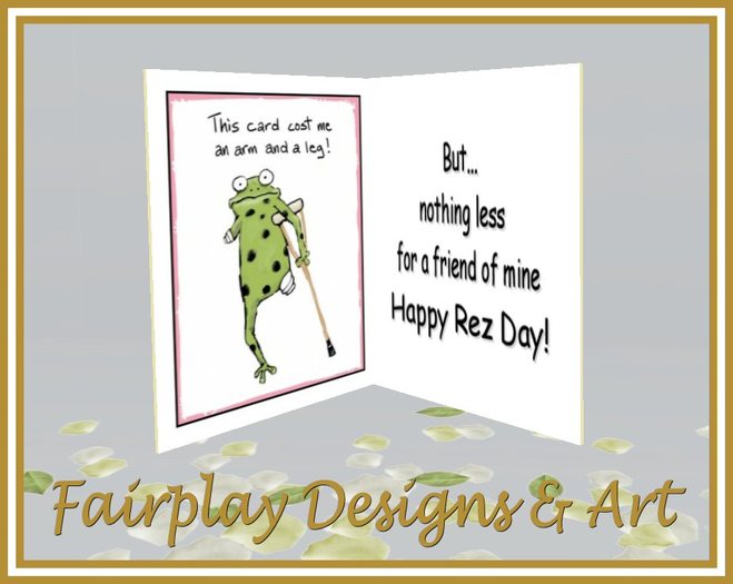 Second Life Marketplace - ~FDA~This Card Cost Me an Arm & a Leg Rez Day ...