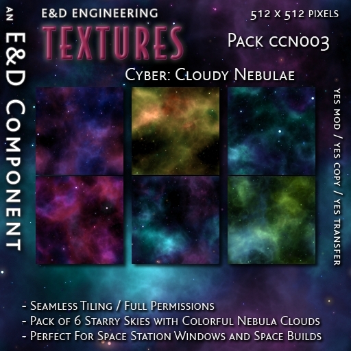 Second Life Marketplace - [CCN003] 6 Starry Skies with Colorful Nebula ...
