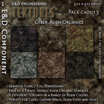 Second Life Marketplace - [CAO013] 6 Fleshy, Spongy Alien Hide, Alien ...