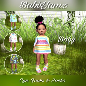 Second Life Marketplace - *BY* Cyn Rainbow Gown & Socks // Baby