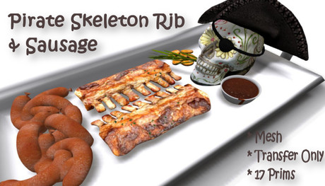 Second Life Marketplace - Pirate Skeleton Rib & Sausage .::VaVaVoom ...