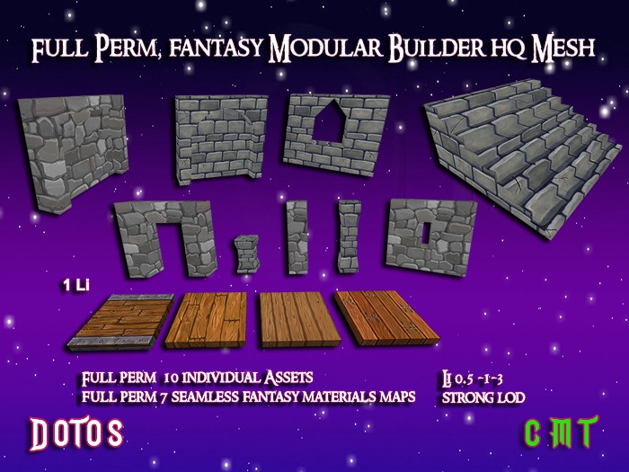 Second Life Marketplace - Full Perm Fantasy Modular Builder HQ Mesh