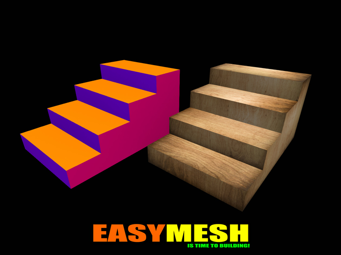 Second Life Marketplace - EASYMESH - Stairs #1 FULLPERM - Become a Mesh Builder!