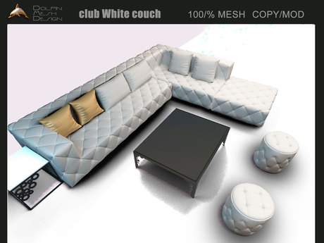 Second Life Marketplace - [Dolphin-Design]club White couch