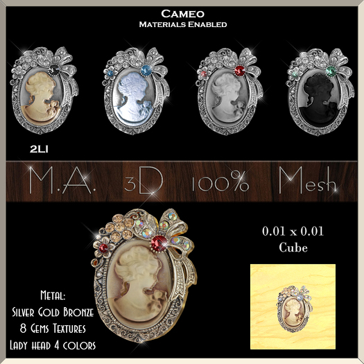 Second Life Marketplace - M.A. 3D Cameo Set Full perm 100% original mesh
