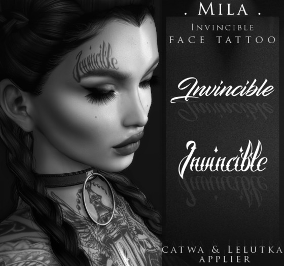Second Life Marketplace - . MILA . Invincible Face Tattoo (Catwa ...