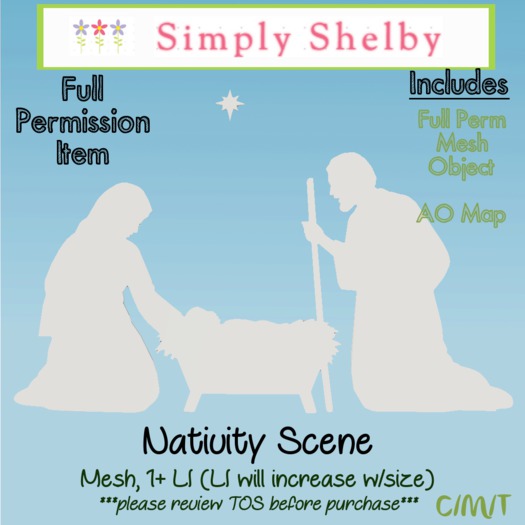Second Life Marketplace - Simply Shelby Full Permission Nativity Scene ...