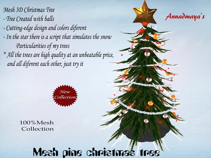 Second Life Marketplace - Mesh pine christmas tree v. 1