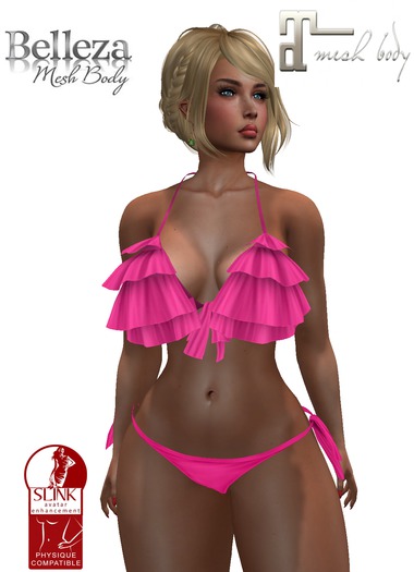 Second Life Marketplace Bikini Babado Pink