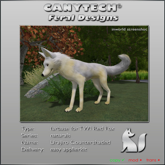 Second Life Marketplace - Canytech fur TWI Fox - Urajiro countershaded