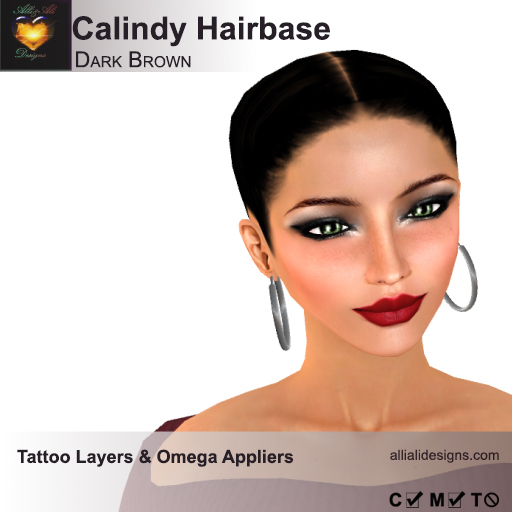 Second Life Marketplace - A&A Calindy Hairbase Dark Brown (FUNCTIONAL DEMO)