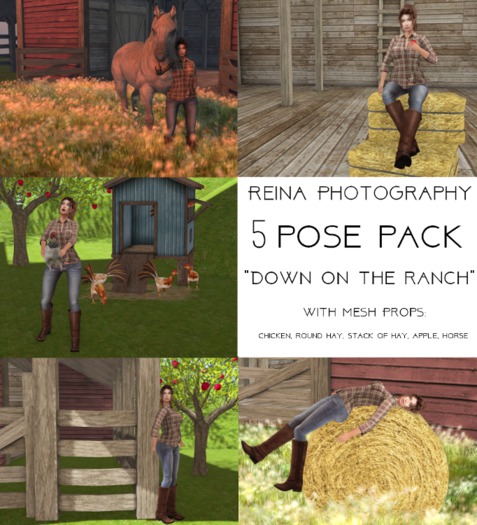 Second Life Marketplace - {RP} Down on the Ranch Pose Pack (BOXED) * SALE