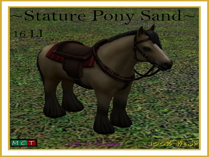 Second Life Marketplace - -C&A Creative- Mesh Pony (Sand)