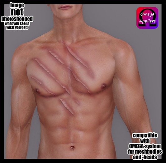 Second Life Marketplace - UNISEX Scar Claw Chest Omega