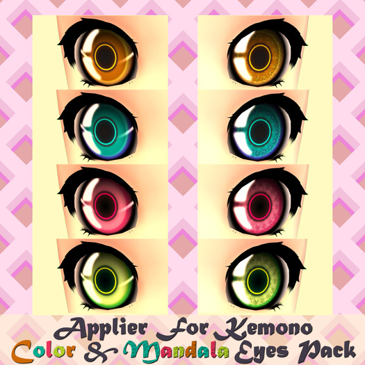 Second Life Marketplace - Kemono Head - Appliers - Mandala & Color Eyes ...