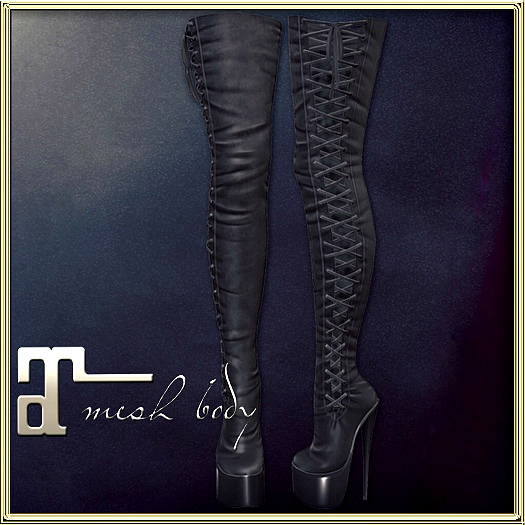 Second Life Marketplace Sweet Thing Madame Laveau Thigh Highs Black Maitreya