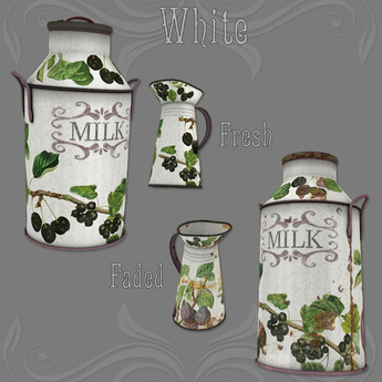 Second Life Marketplace - *pm* Olde Tyme Kitchen: Milk Containers - White