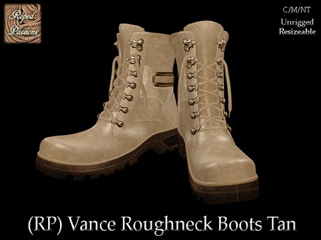 Second Life Marketplace - (RP) Vance Roughneck Boots Tan
