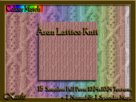 Second Life Marketplace - Aran Lattice Knit Seamless Textures