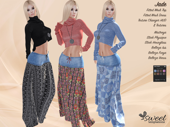 Second Life Marketplace - Sweet Temptations :: Jade Outfit - Maitreya - Slink (P, H) - Belleza ...