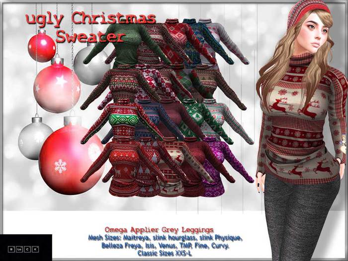 Second Life Marketplace - Ugly Christmas sweater W hud