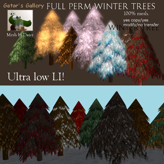 Second Life Marketplace - :GG: Full Perm Xmas Tree Mesh Conifer Christmas