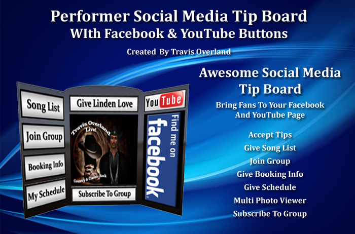 Second Life Marketplace - Performer Social Media Tip Board WIth FB ...