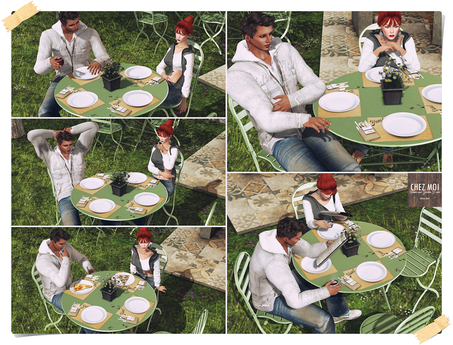 Second Life Marketplace - Cafe Table and Chair Pizza Party ♥ CHEZ MOI