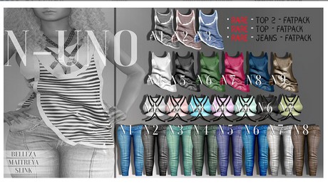 Second Life Marketplace - N-Uno - Yana - Top2 - Complete set of 9